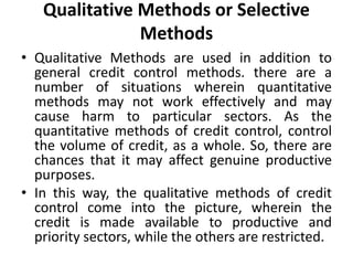 Credit Control and Methods of Credit Control | PPTX