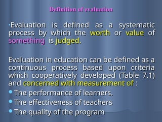 lecture 7. measuring outcomes student evaluation.ppt
