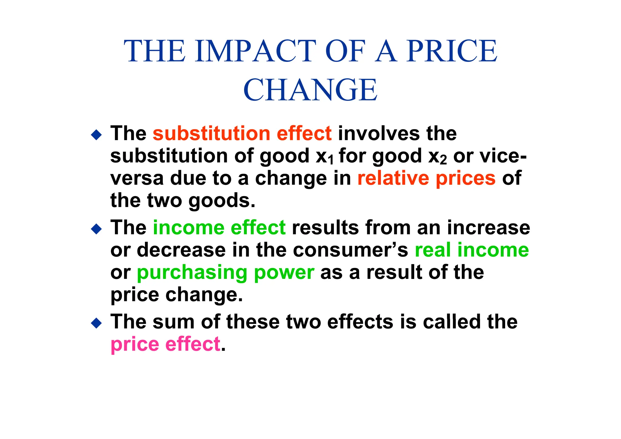 Income and substitution effect in economics | PDF