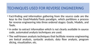 Techniques for reverse engineering lect 7 | PPTX
