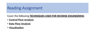 Techniques for reverse engineering lect 7 | PPTX