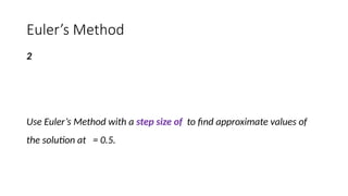 Euler's Method for Solving ODEs in .pptx