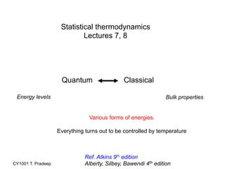 Lecture 7 8 statistical thermodynamics - introduction | PDF