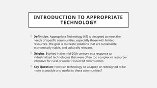Lecture 7- Appropriate Technology (Dr Suba).pptx