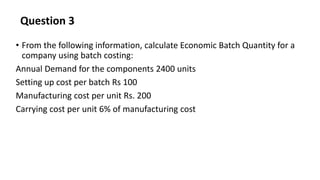 Lecture 7 - Batch Costing.pptx. with proper information about the | PPT
