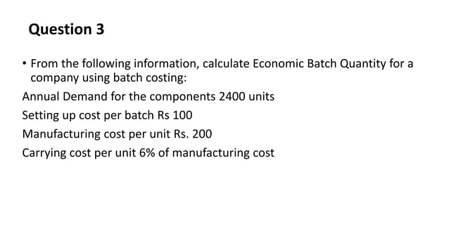 Lecture 7 - Batch Costing.pptx. with proper information about the | PPT