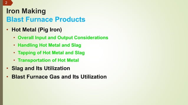 Lecture 7- Blast Furnace(BF) Products.pptx