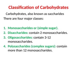 Carbohydrates in food basics and science for | PPTX