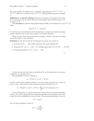 Lecture7 channel capacity | PDF