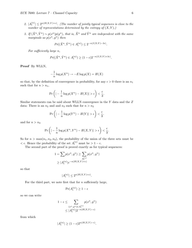 Lecture7 channel capacity | PDF