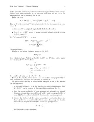 Lecture7 channel capacity | PDF