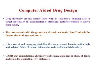 Lecture 7 computer aided drug design | PDF