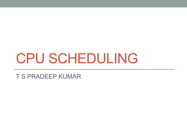 Lecture 7 cpu scheduling | PPTX