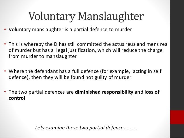 Voluntary Manslaughter Elements