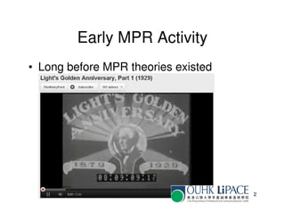 COMM6026 Lecture 7 - how mpr add value and mpr planning | PPT