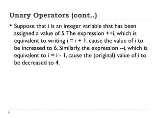Lecture 7- Operators and Expressions | PPT