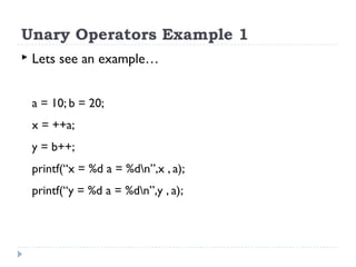Lecture 7- Operators and Expressions | PPT