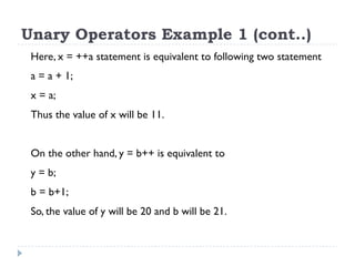 Lecture 7- Operators and Expressions | PPT