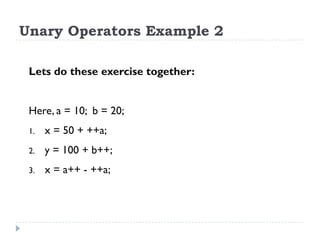 Lecture 7- Operators and Expressions | PPT