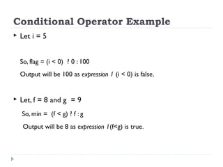 Lecture 7- Operators and Expressions | PPT