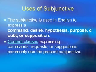 Lecture 7 subjunctive mood | PPTX