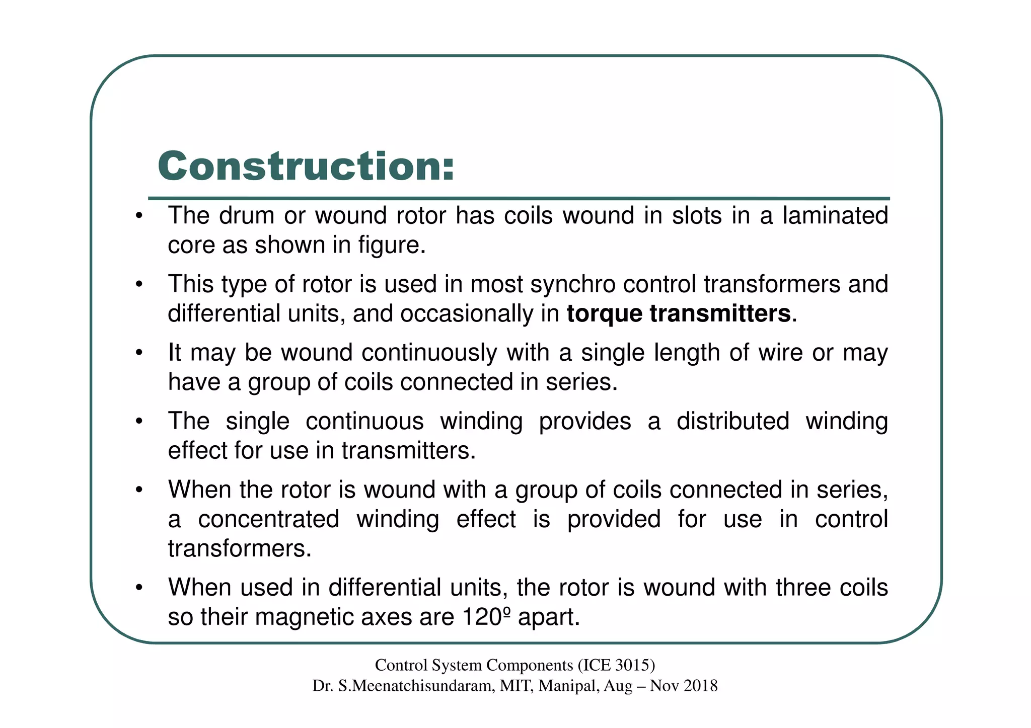 Lecture 7 Synchros - Basics and Construction | PDF