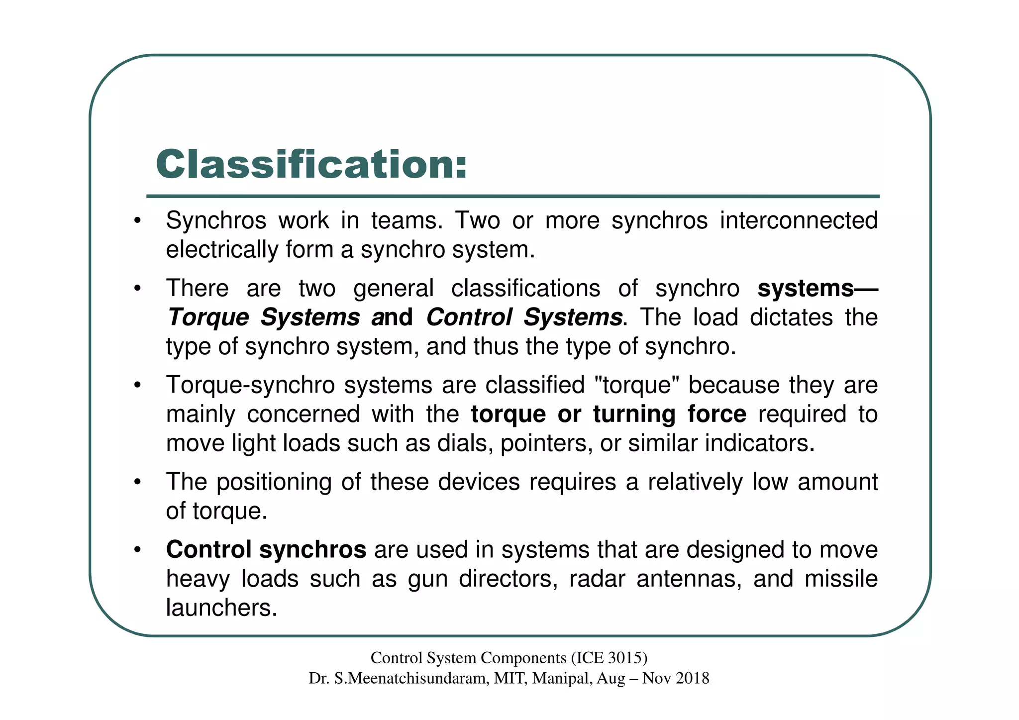 Lecture 7 Synchros - Basics and Construction | PDF