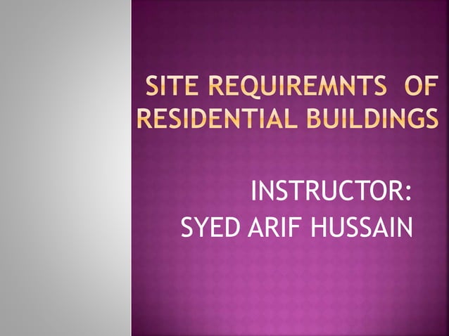 Lecture 71 (Site Requirements Residential Buildings).pptx