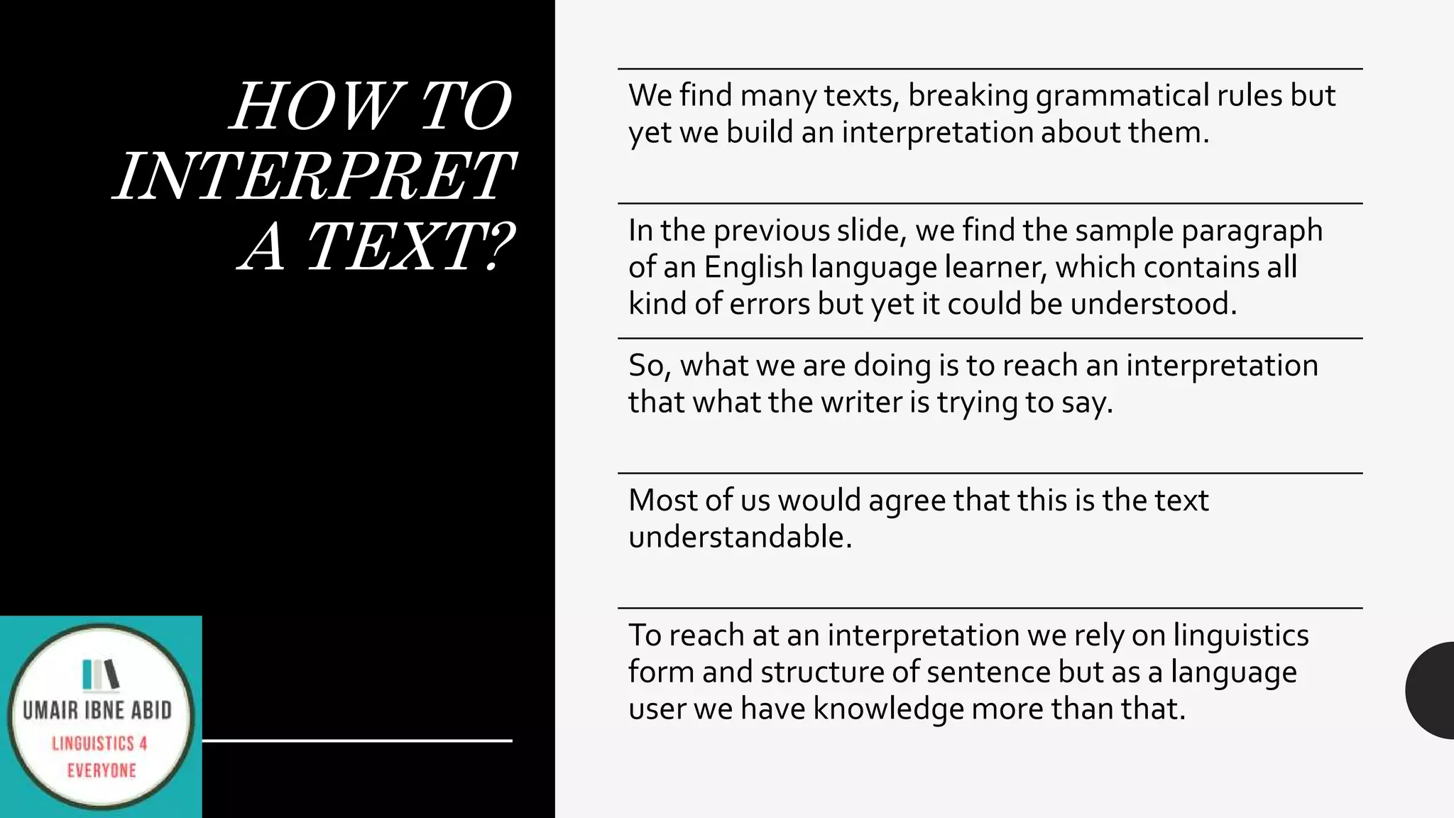 Lecture 75 Interpreting Discourse | PPT