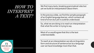 Lecture 75 Interpreting Discourse | PPT