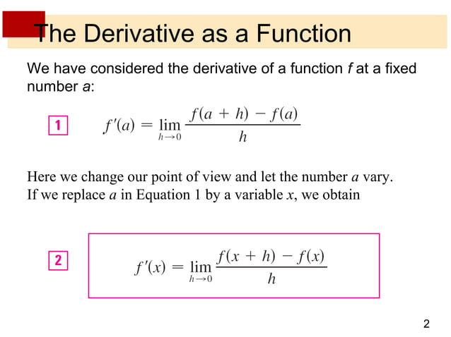 Lecture 7(b) derivative as a function | PPT