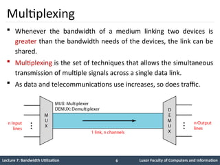 Lecture 7 Bandwidth Utilization Techniques | PPTX