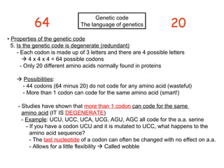 Lecture 7 (biol3600) genetic code and translation | PPT