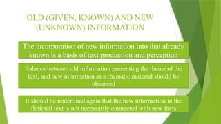 Cognitive Theory of Text: Principles, Foregrounding, and Information ...