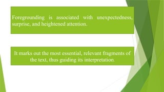 Cognitive Theory of Text: Principles, Foregrounding, and Information ...