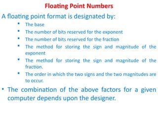 Lecture 7 Data Representation (1).pptx for computer organization and architecture | PPT
