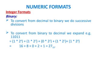 Lecture 7 Data Representation (1).pptx for computer organization and architecture | PPTX