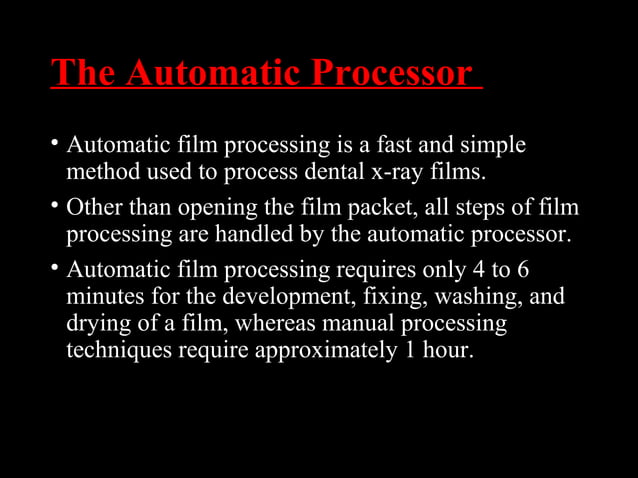 Lecture 7 dental x ray film, processing and processing errors lecture 7 ...