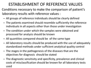 Lecture , establishing_and_use_of_reference_values | PPTX | Medical ...