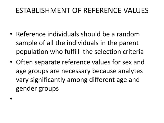 Lecture , establishing_and_use_of_reference_values | PPT