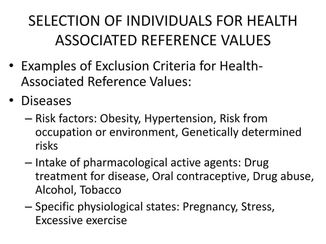 Lecture , establishing_and_use_of_reference_values | PPT
