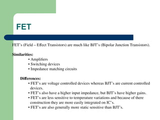 FET and MOSFET transistor transition metal oxide transmission | PPT