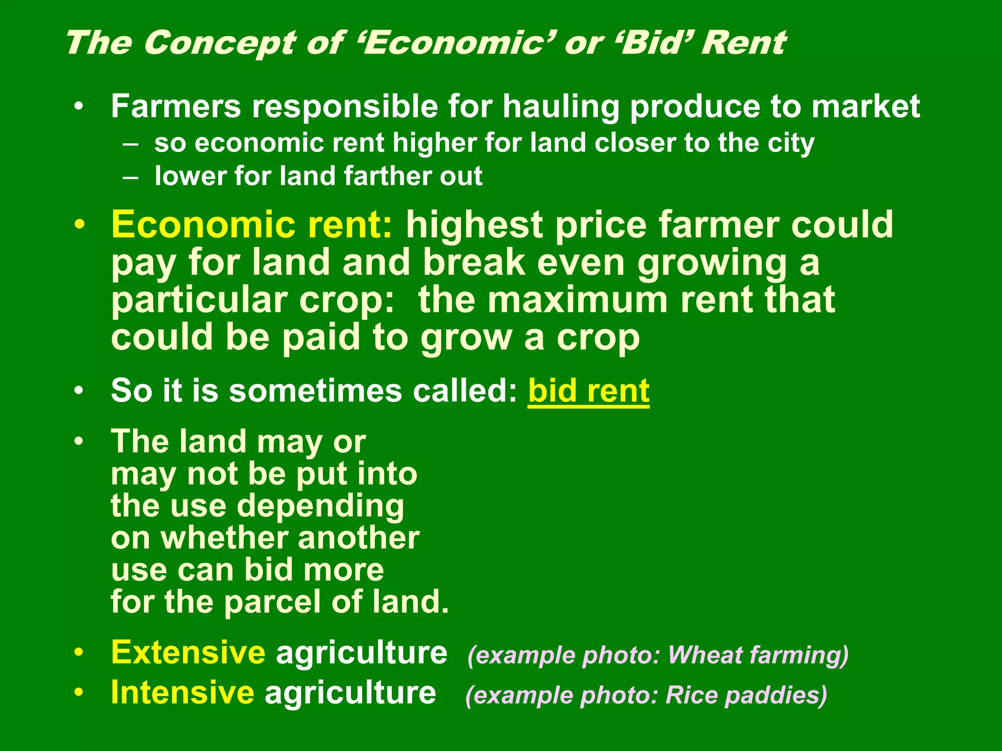 Urban Rent and Land Use Theory | PPT