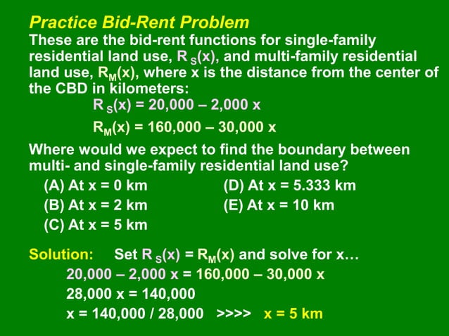 Urban Rent and Land Use Theory | PPT | Agriculture | Industries