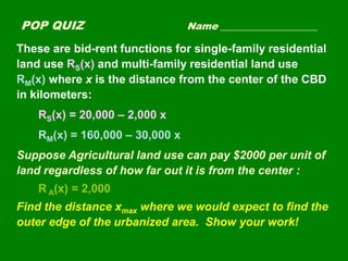 Urban Rent and Land Use Theory | PPT | Agriculture | Industries