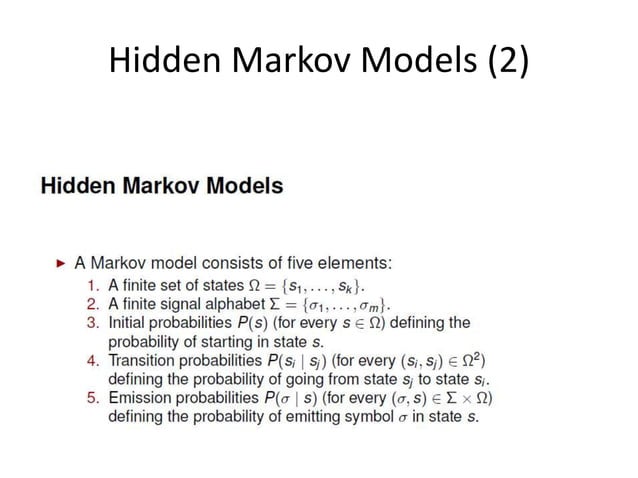 Lecture 7: Hidden Markov Models (HMMs) | PPTX | Technology & Computing