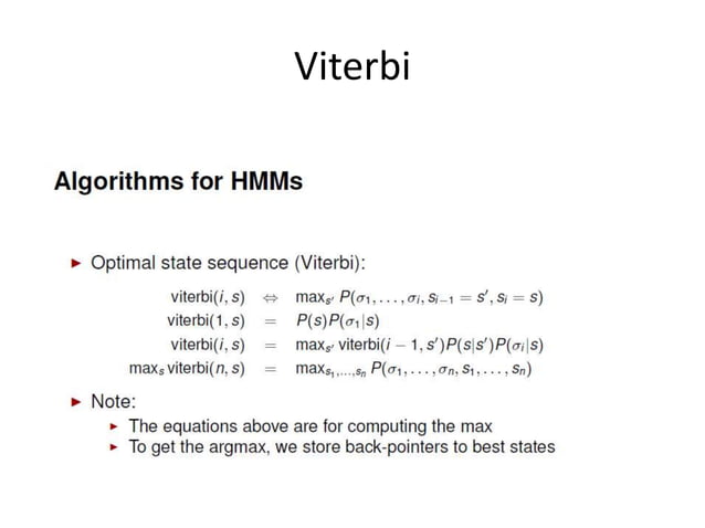 Lecture 7: Hidden Markov Models (HMMs) | PPTX | Technology & Computing