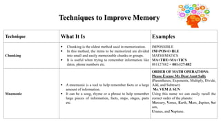 Memory and its effect and side effects on people | PPT
