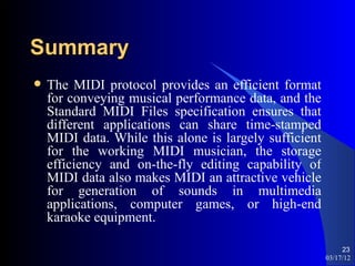 Lecture# 7 midi file format | PPT