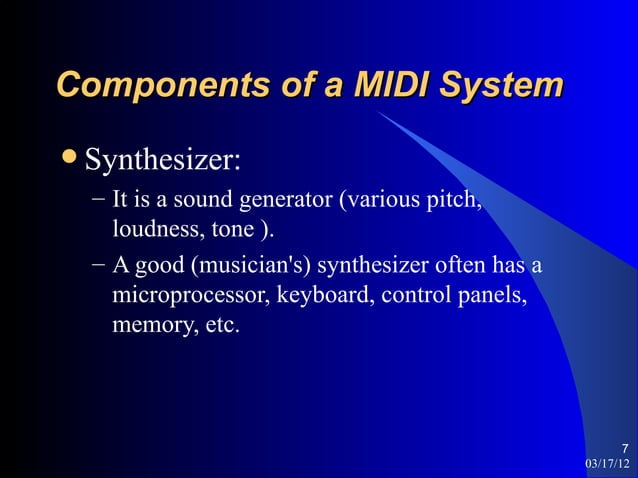 Lecture# 7 midi file format | PPT